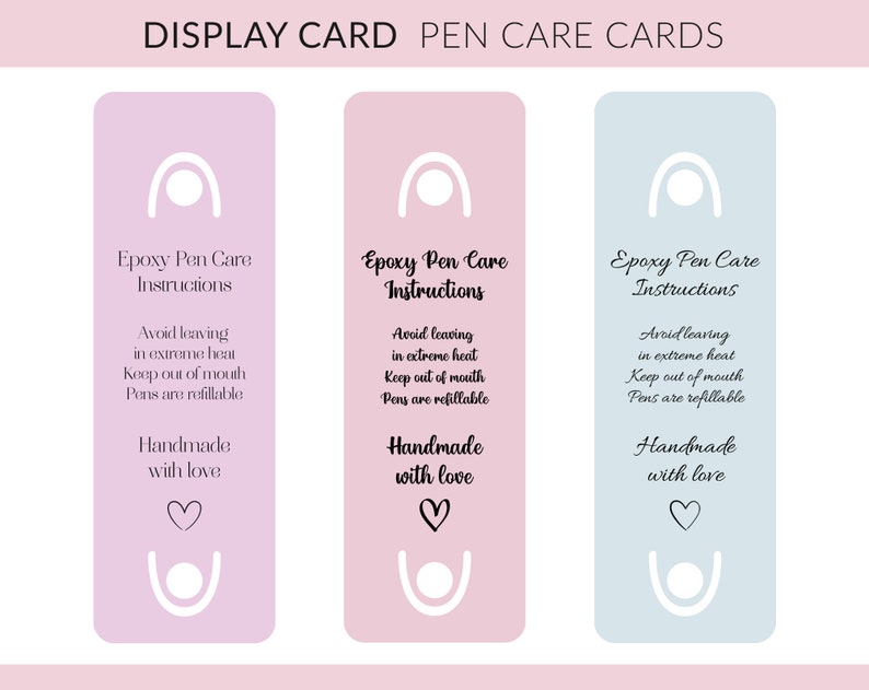 Pen Display Card Svg Epoxy Pen Care Card Pen Holder Svg - Etsy