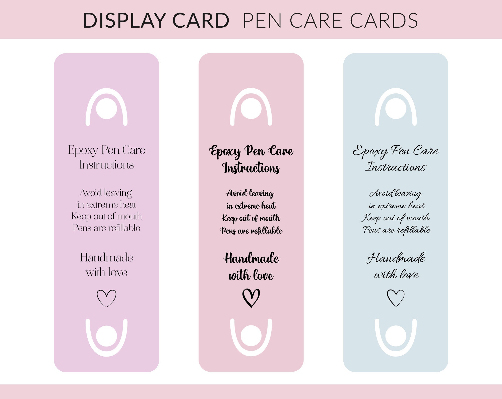 Pen Display Card svg Epoxy Pen Care Card Pen Holder svg | Etsy