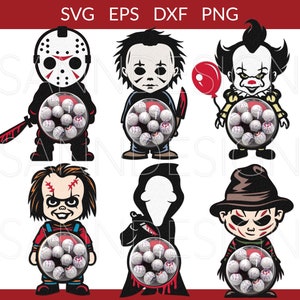 Halloween Candy Dome SVG Bundle, Horror Candy Holder Svg, Halloween ...