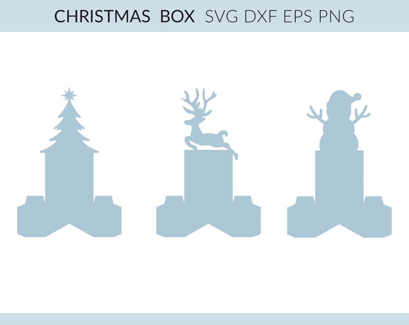 Christmas Box Svg Reindeer Box Svg Christmas Box Template - Etsy