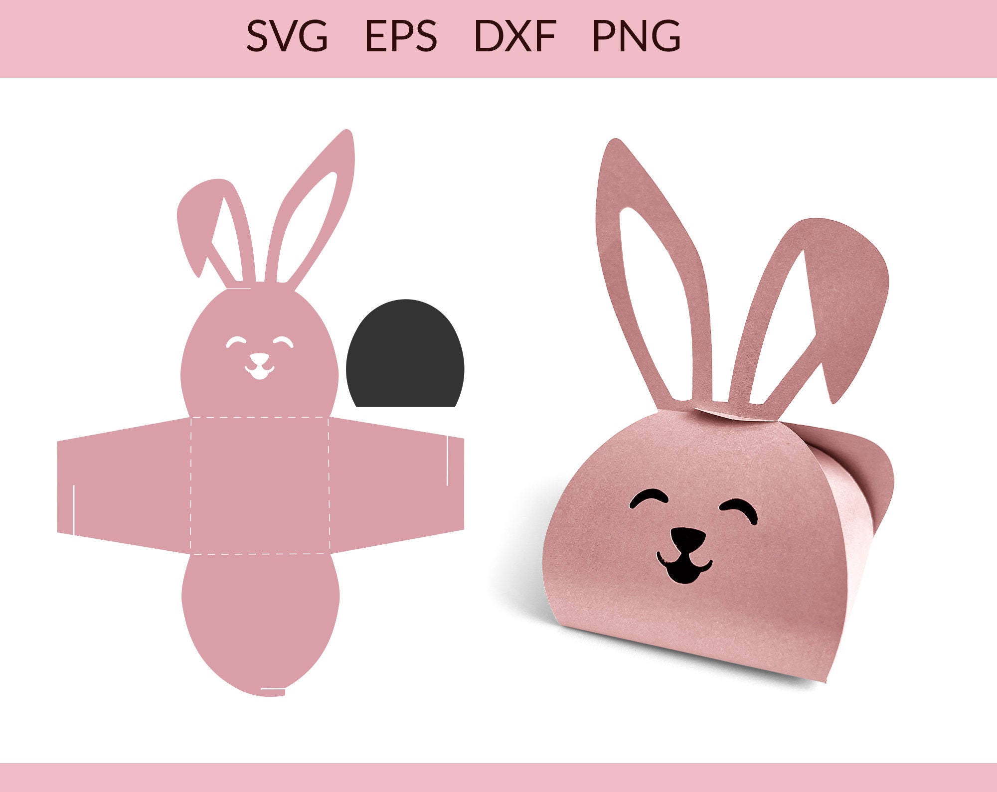 Bunny Treat Box Svg Easter Gift Boxe Svg Easter Box - Etsy Canada
