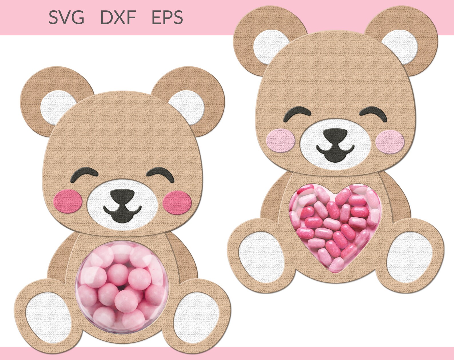 Bear Candy Holder Candy Holder svg Valentines Day Candy | Etsy España
