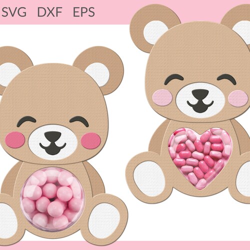 Bear Candy Holder Candy Holder Svg Valentines Day Candy - Etsy