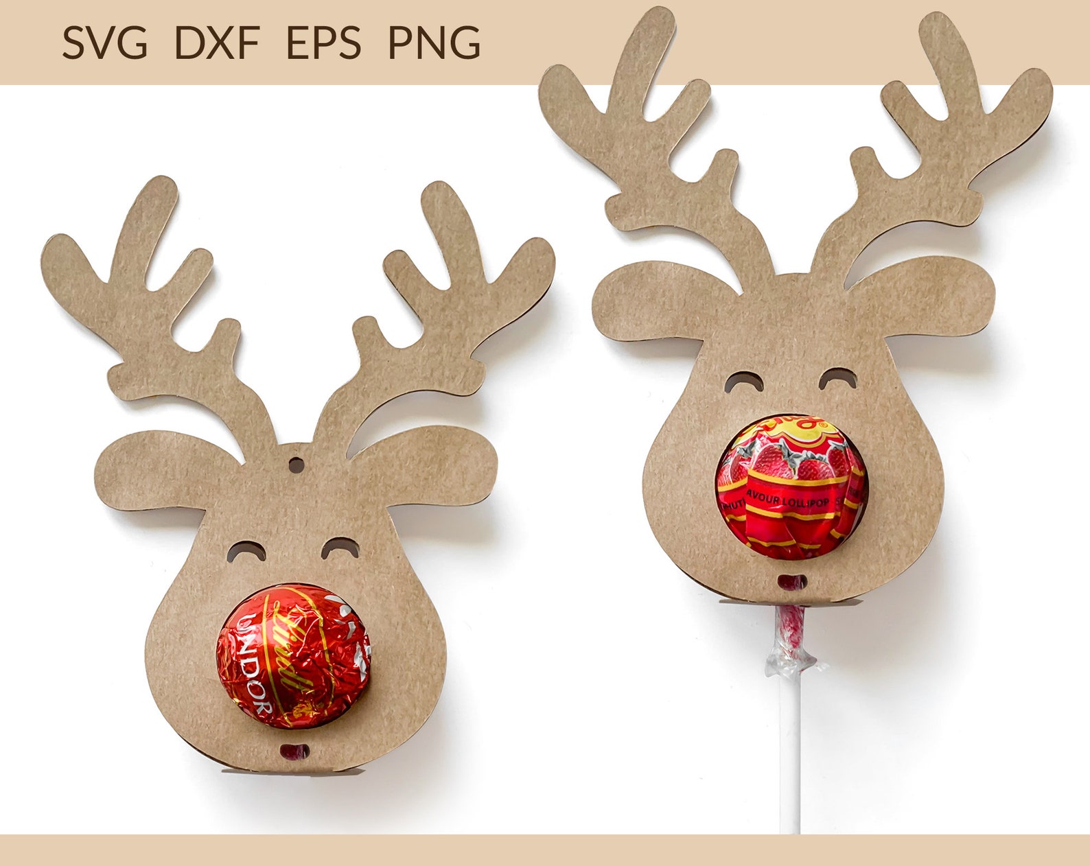 Reindeer Chocolate Lollipop Holder Christmas Chocolate Holder - Etsy