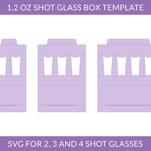 1.2 OZ Shot Glass Box Template SVG, Shot Glasses Box Svg, Box for 2, 3 ...