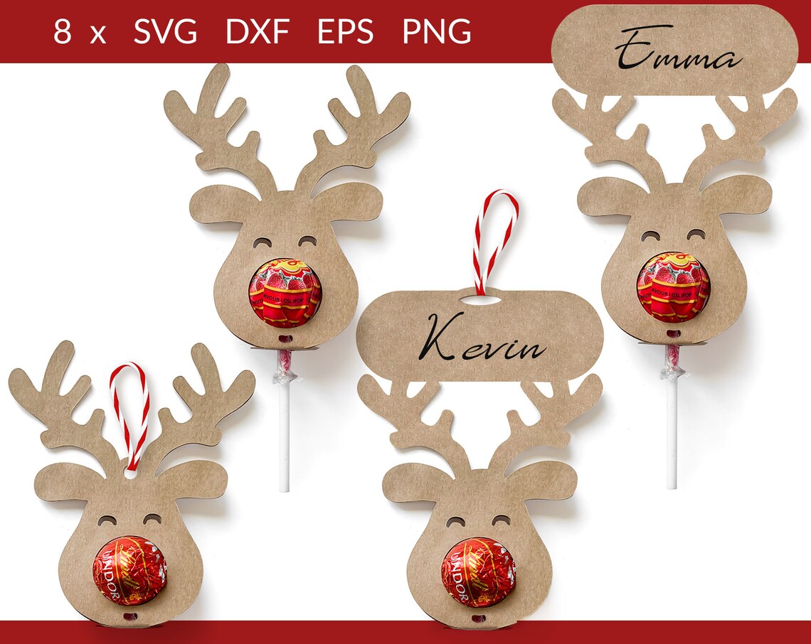 Reindeer Lollipop Holder Svg Christmas Lollipop Holder - Etsy