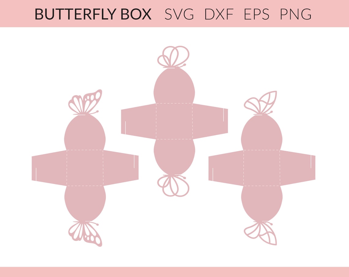 Butterfly Gift Box Svg, Gift Boxes Svg, Butterfly Box Template ...