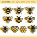 3D Bee Svg, Paper Bee Svg, 3D Bee Bundle, Bee Template Svg, Printable ...