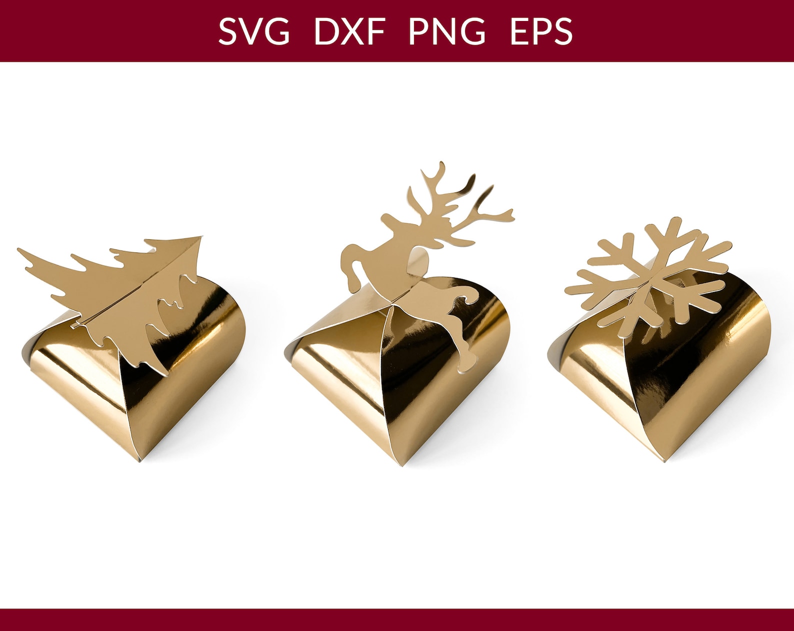 Christmas Box Svg Gift Box Svg Christmas Box Template - Etsy