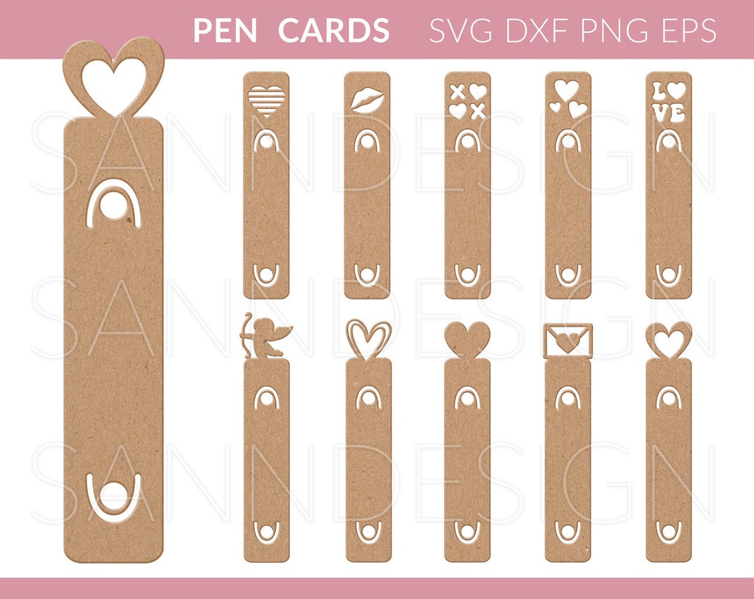 Valentine's Day Pen Holder Svg, Valentine Pen Display Card, Valentines ...