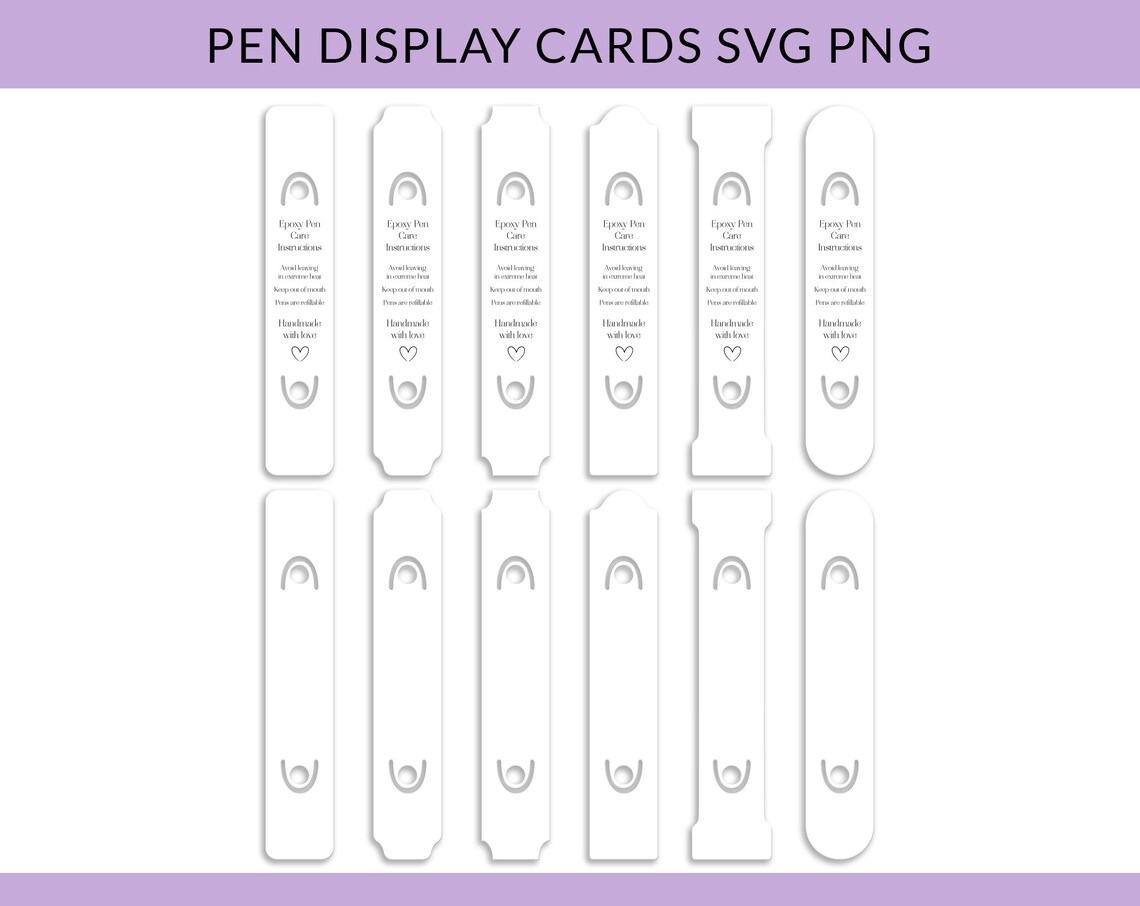 Pen Care Card Svg, Pen Holder Svg, Epoxy Pen Care Card Svg, Glitter Pen ...