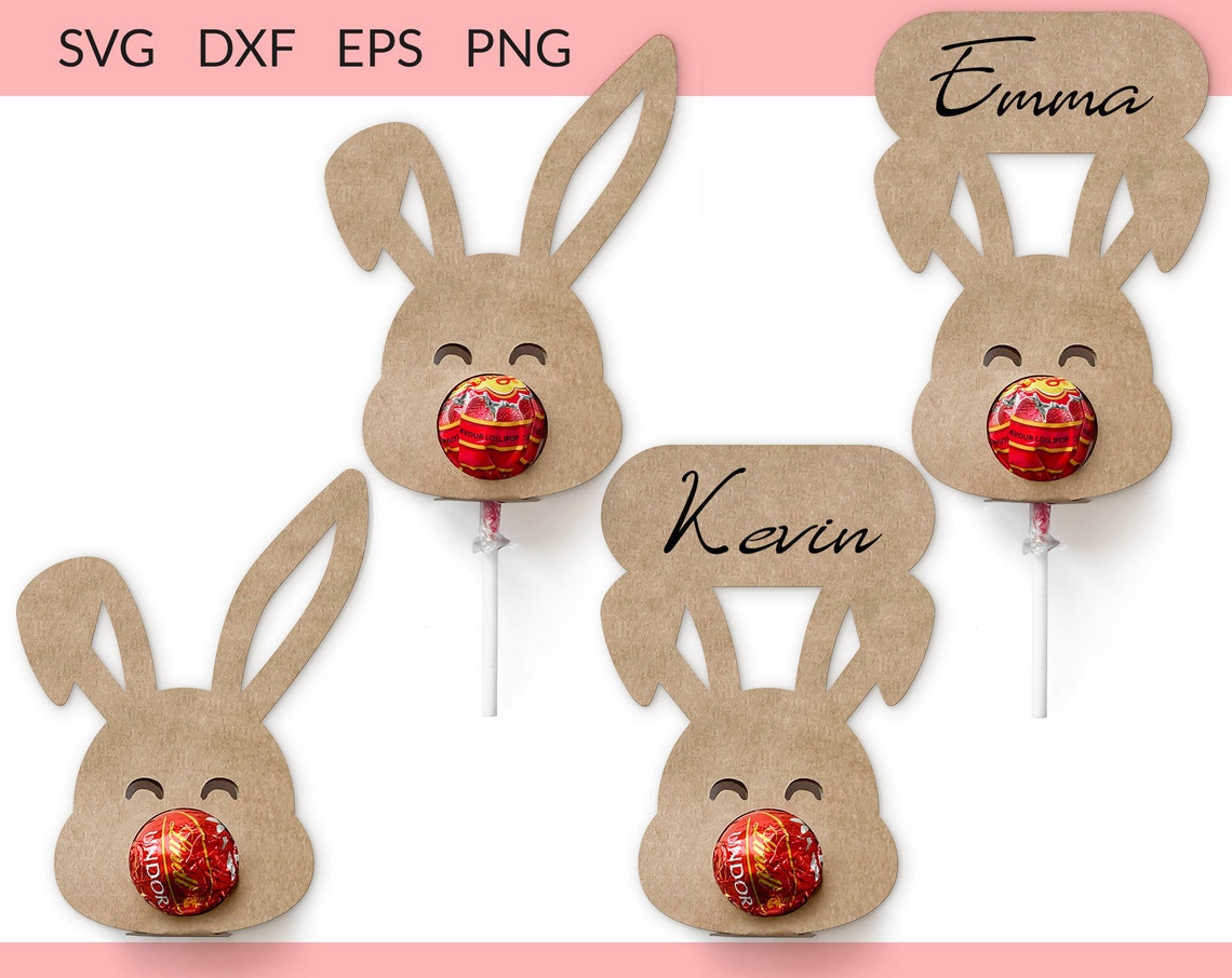 Bunny Lollipop Holder Svg Rabbit Chocolate Holder Svg Easter - Etsy