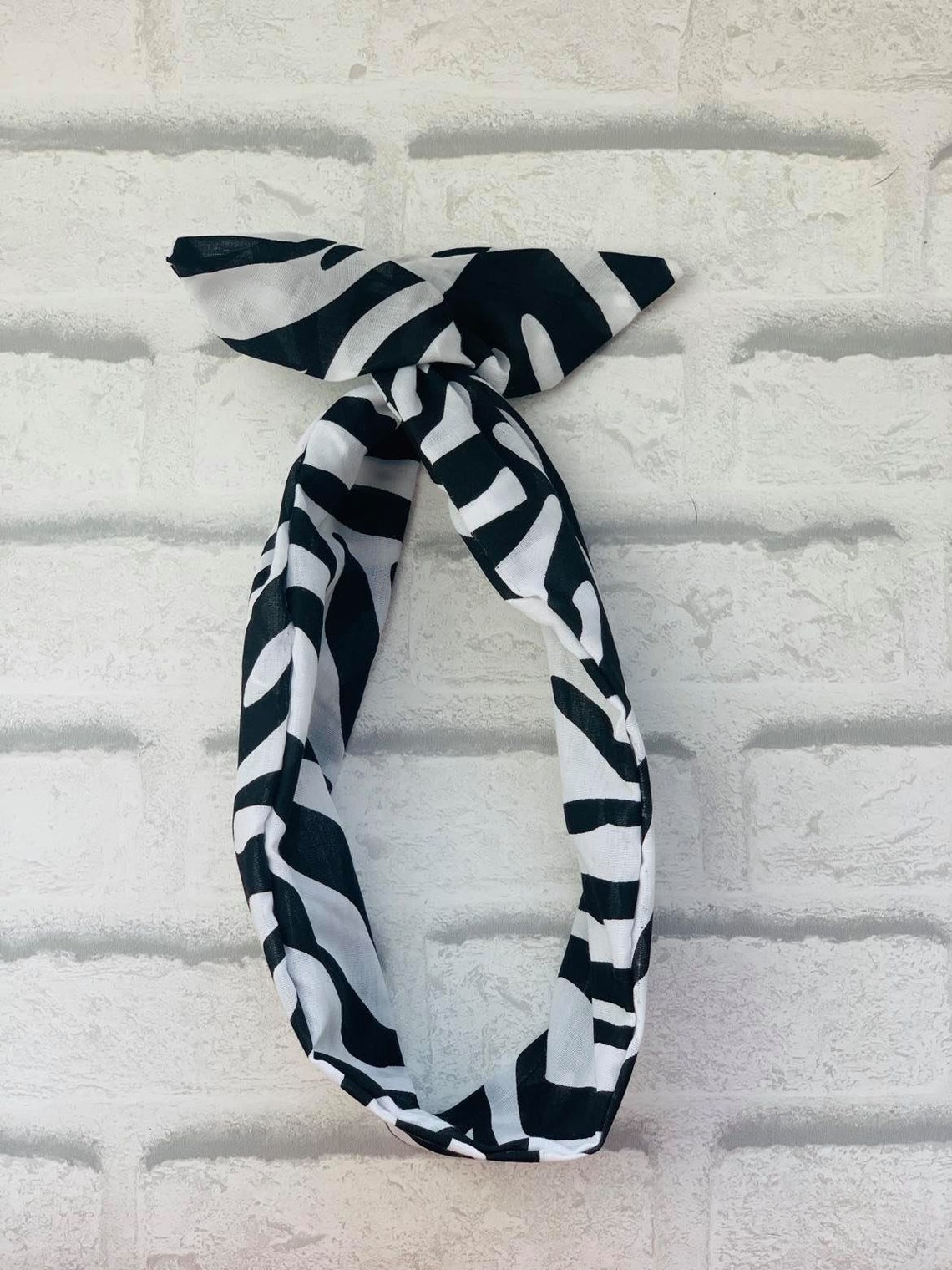 Handmade Zebra Inspired Wired Headband/ Hair Wrap / Black and - Etsy