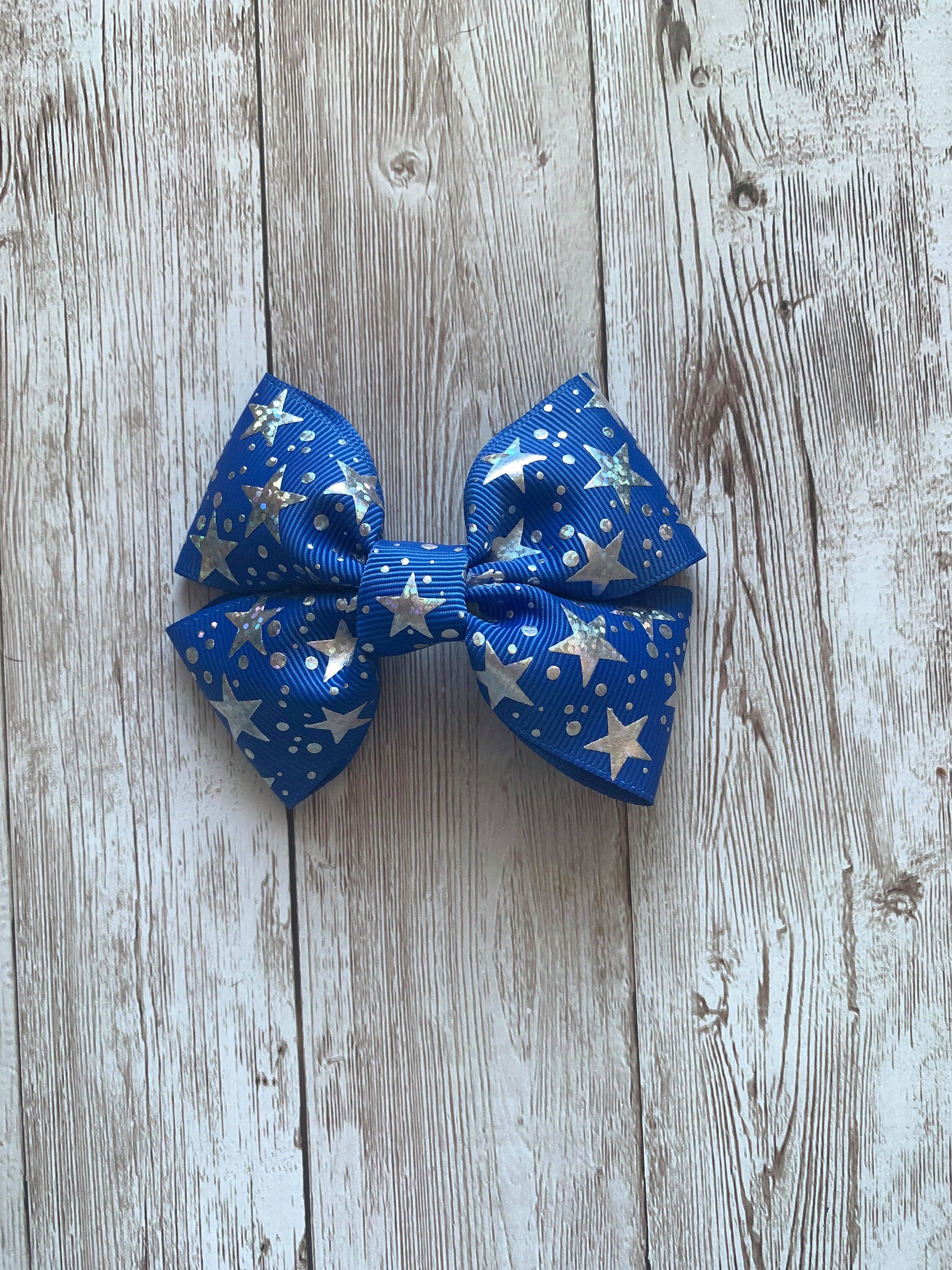 Beautiful Star Bow / Holographic star grosgrain ribbon / Star | Etsy
