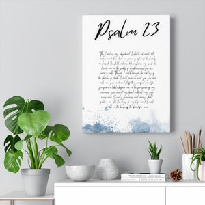 Psalm 23 Christian Wall Decor Bible Verse Canvas - Etsy