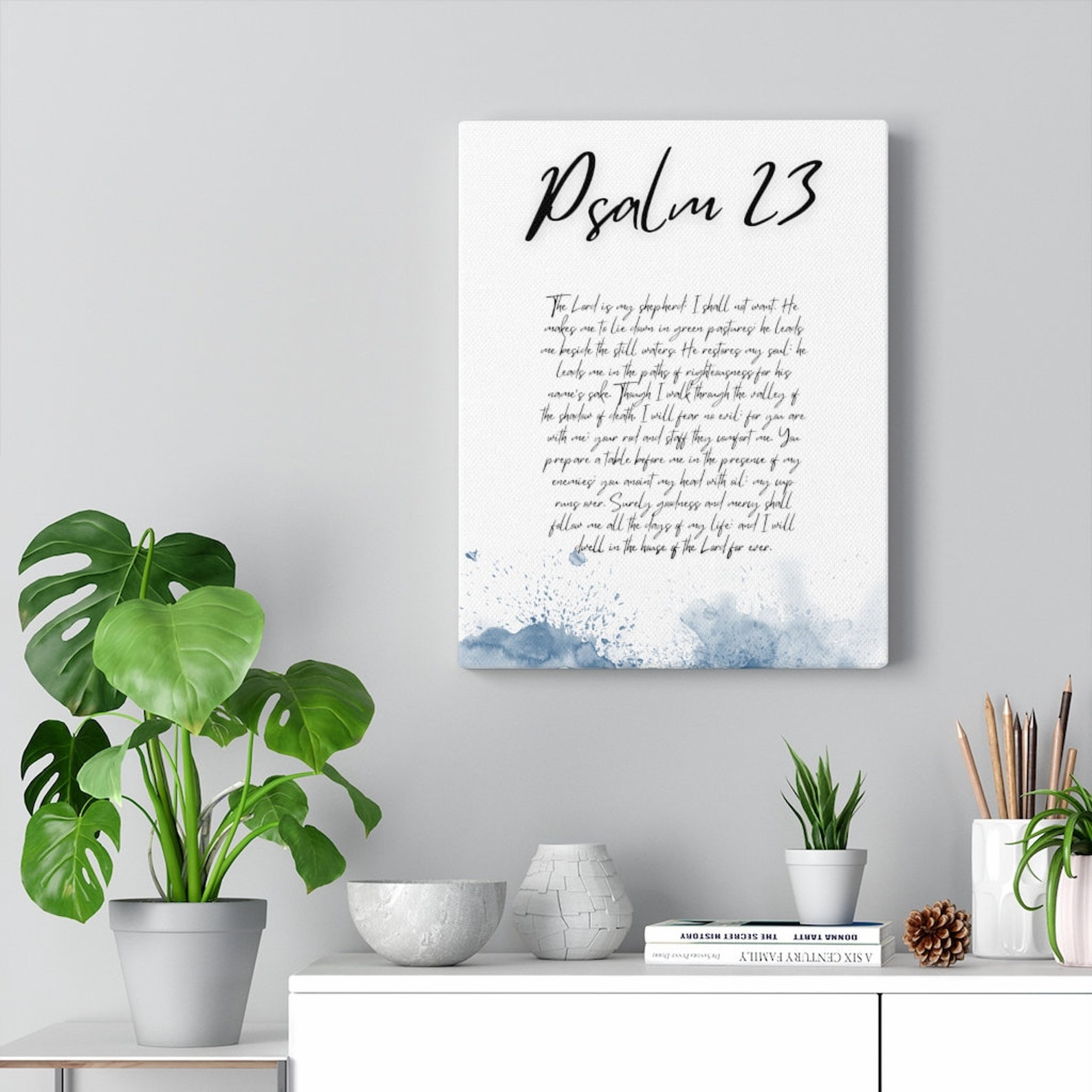 Psalm 23 Christian Wall Decor Bible Verse Canvas - Etsy