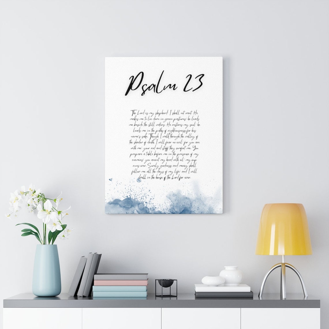 Psalm 23 Christian Wall Decor Bible Verse Canvas - Etsy