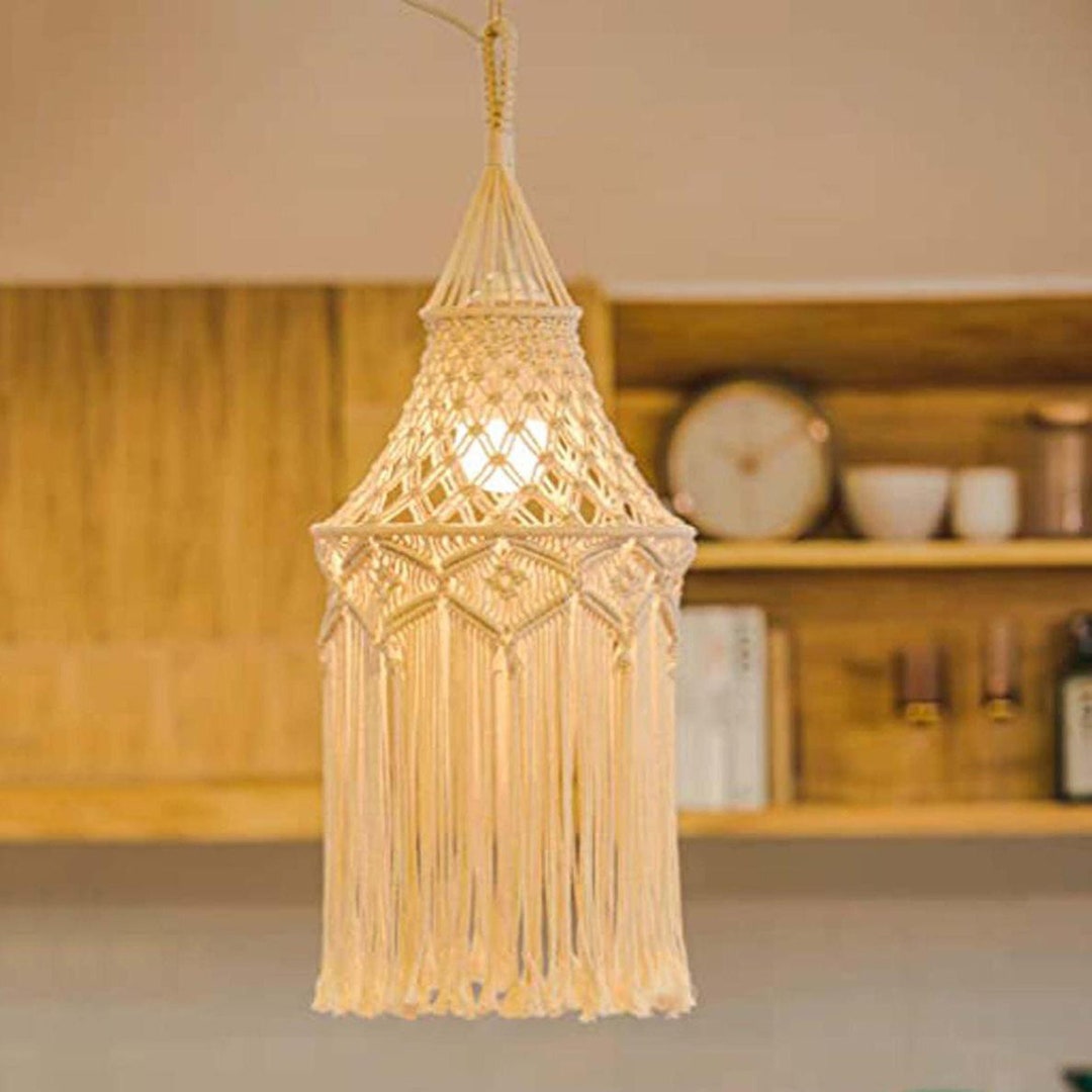 Boho Woven Tapestry Lampshade Beige Macrame Lamp Cover - Etsy