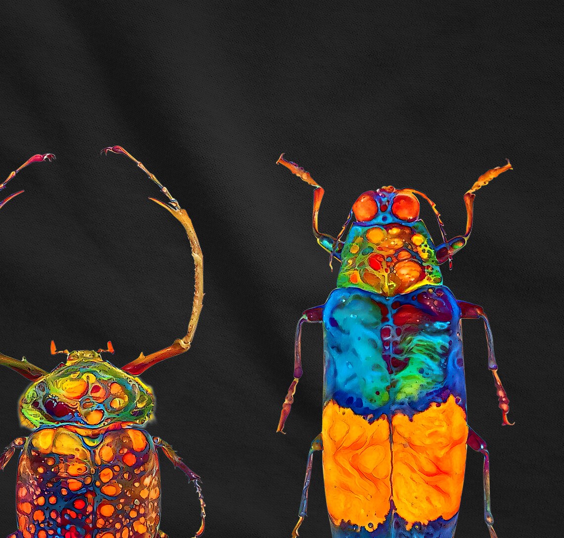 Trippy Psychedelic Painted Insects T-Shirt - Etsy 日本