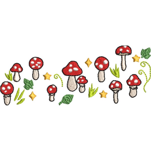 Pes File for Embroidery Mushroom - Etsy