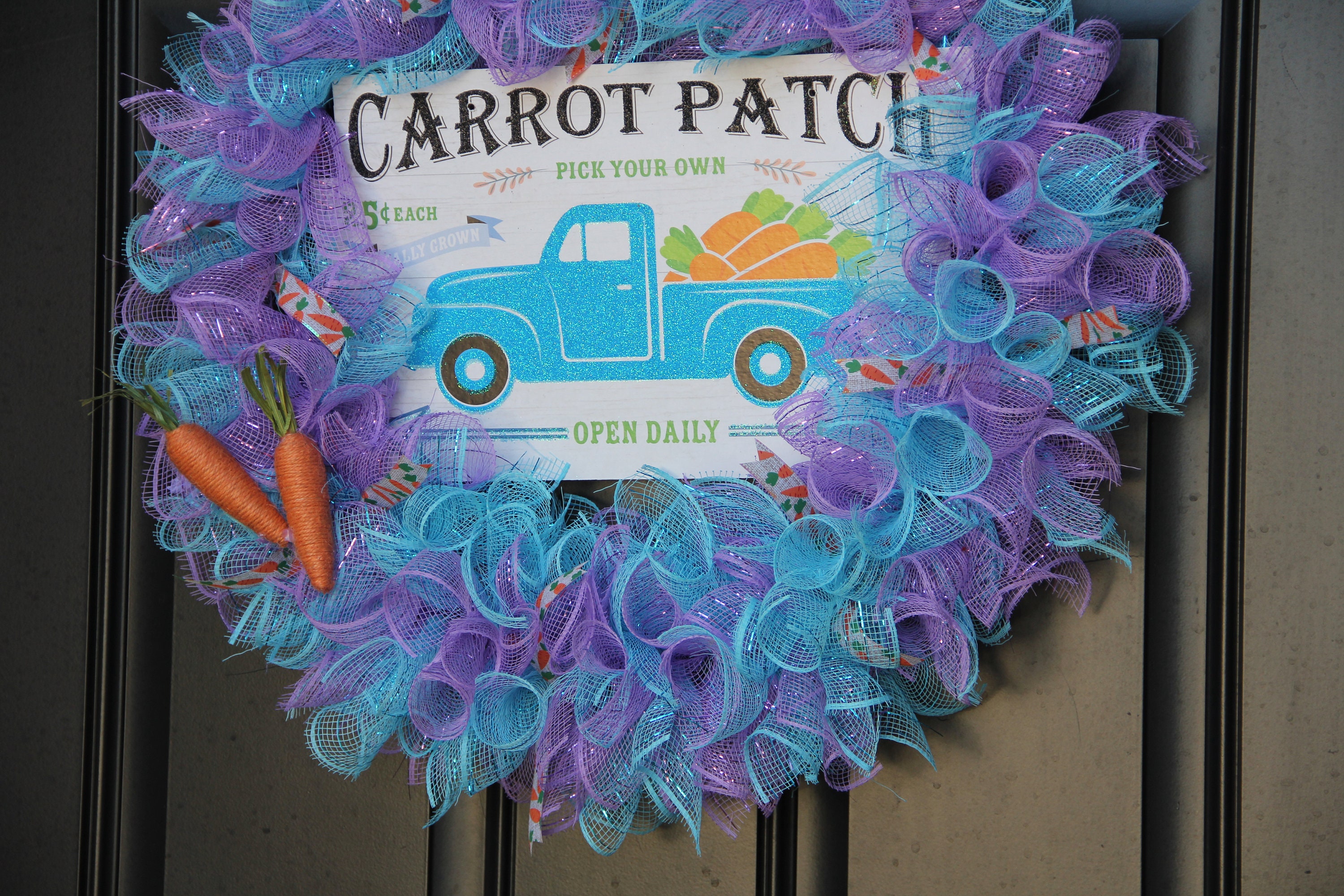 Easter/spring Carrot Patch Wreath - Etsy