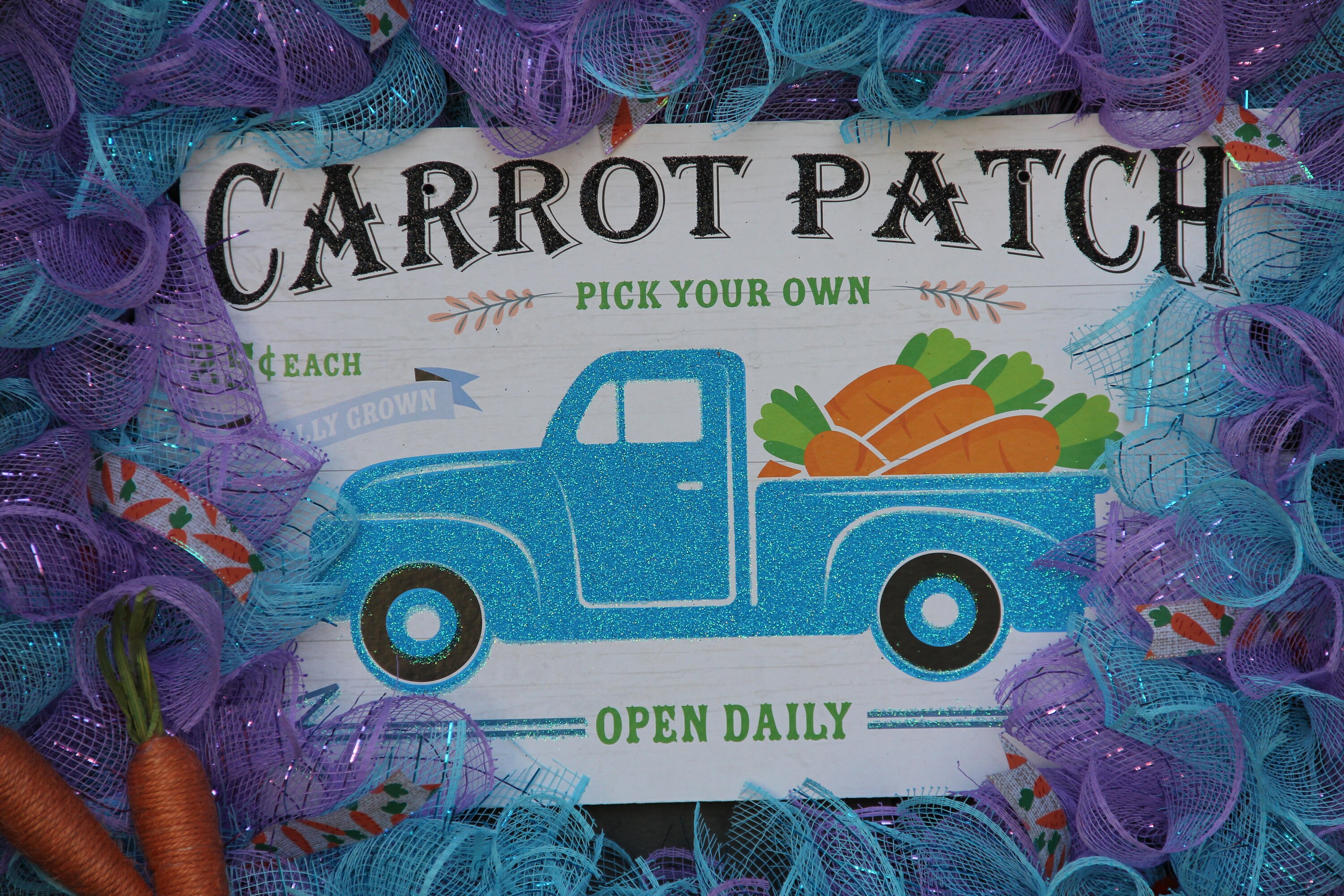 Easter/spring Carrot Patch Wreath - Etsy