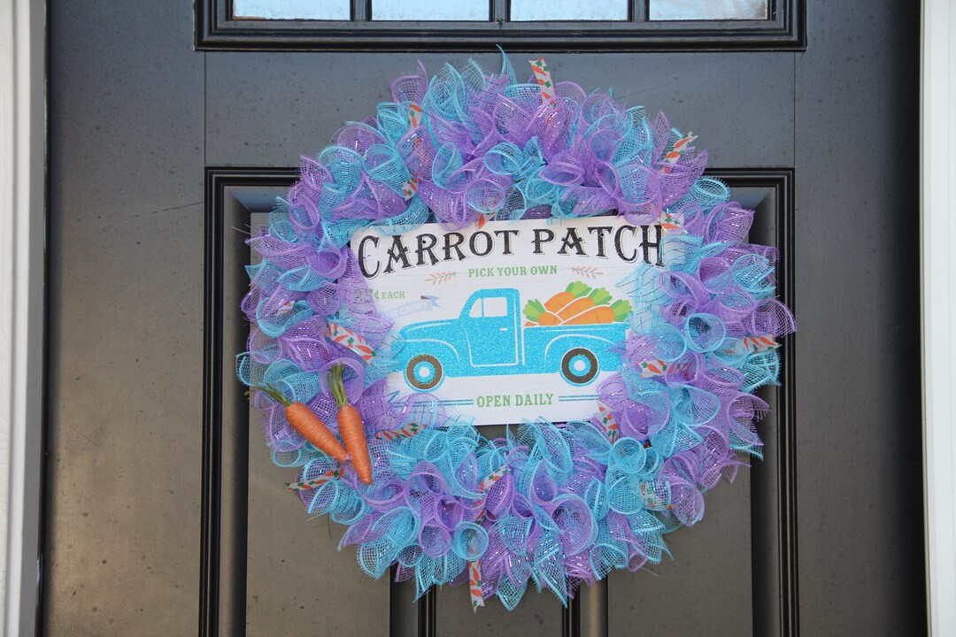 Easter/spring Carrot Patch Wreath - Etsy