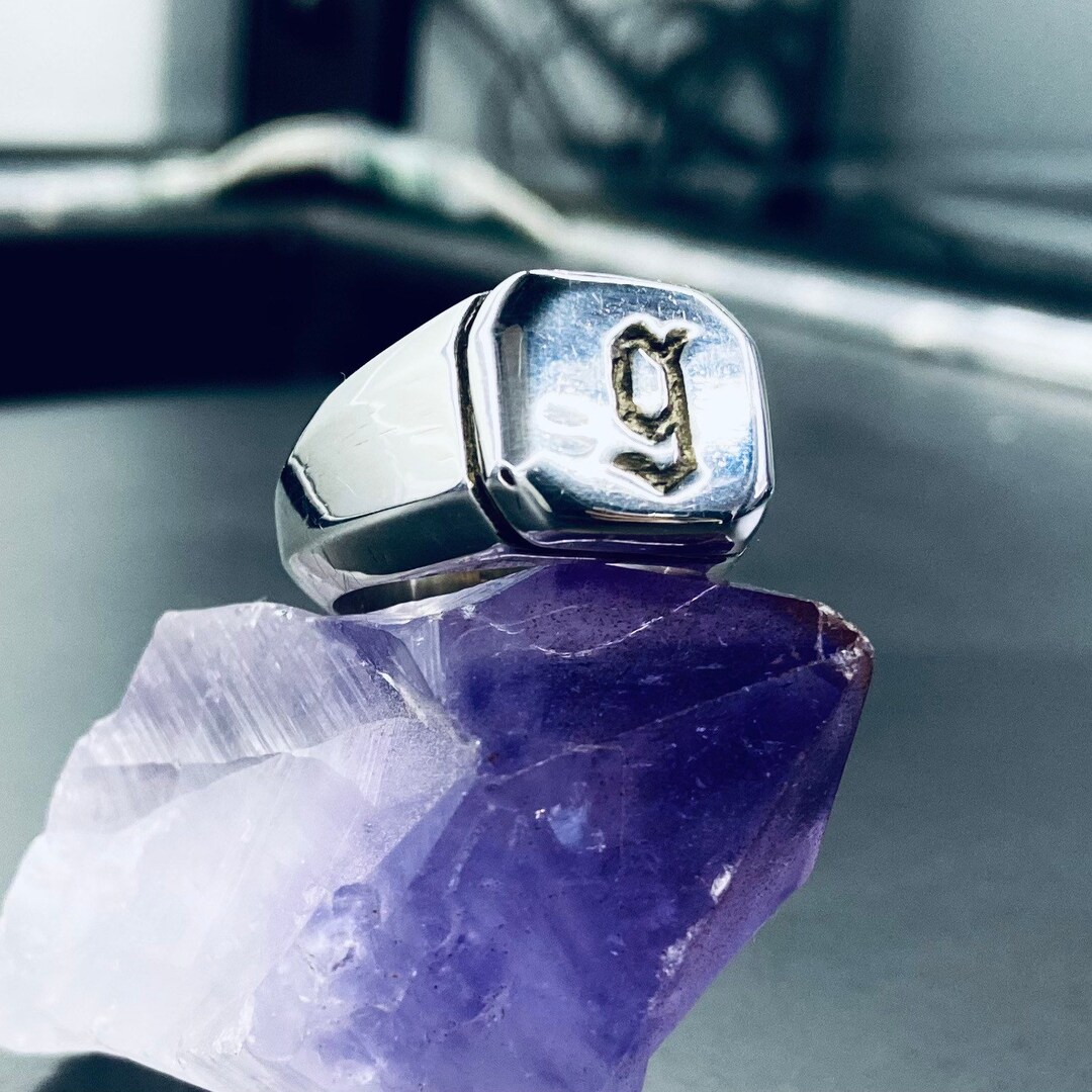 Custom Engraving. Handmade Smooth Elegant Signet Class Ring ALL SIZES ...