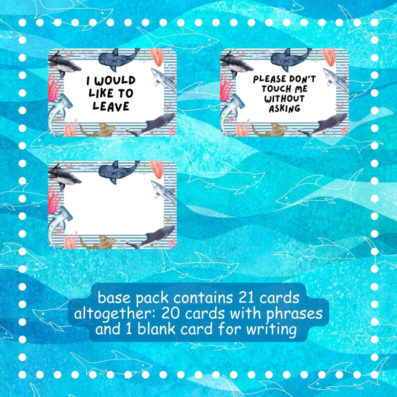 Personalised Shark Communication Cards - Etsy