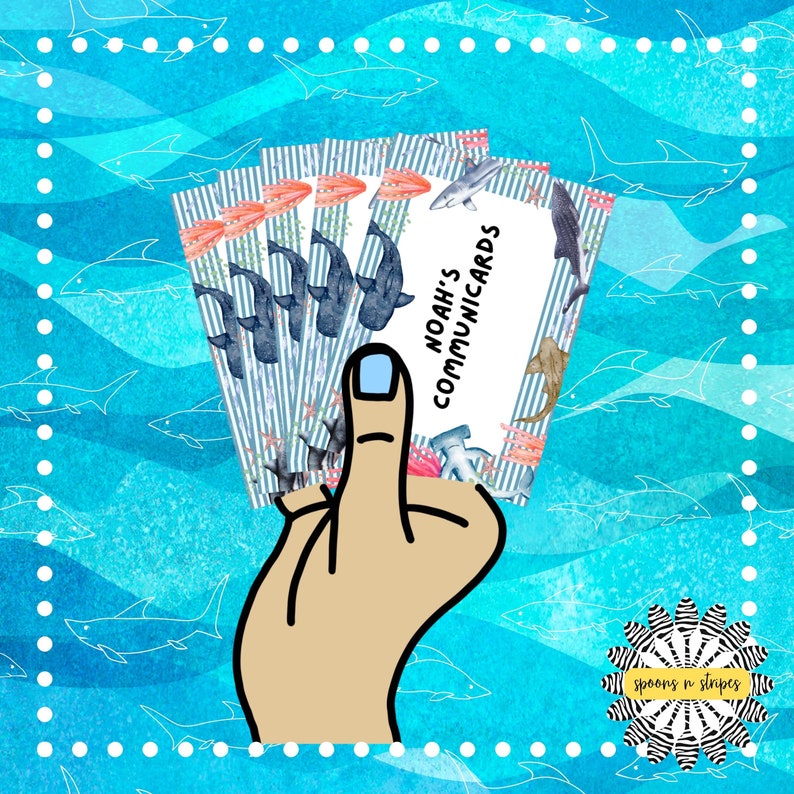Personalised Shark Communication Cards - Etsy