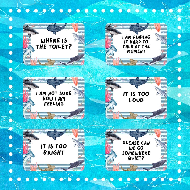 Shark Communication Cards - Etsy