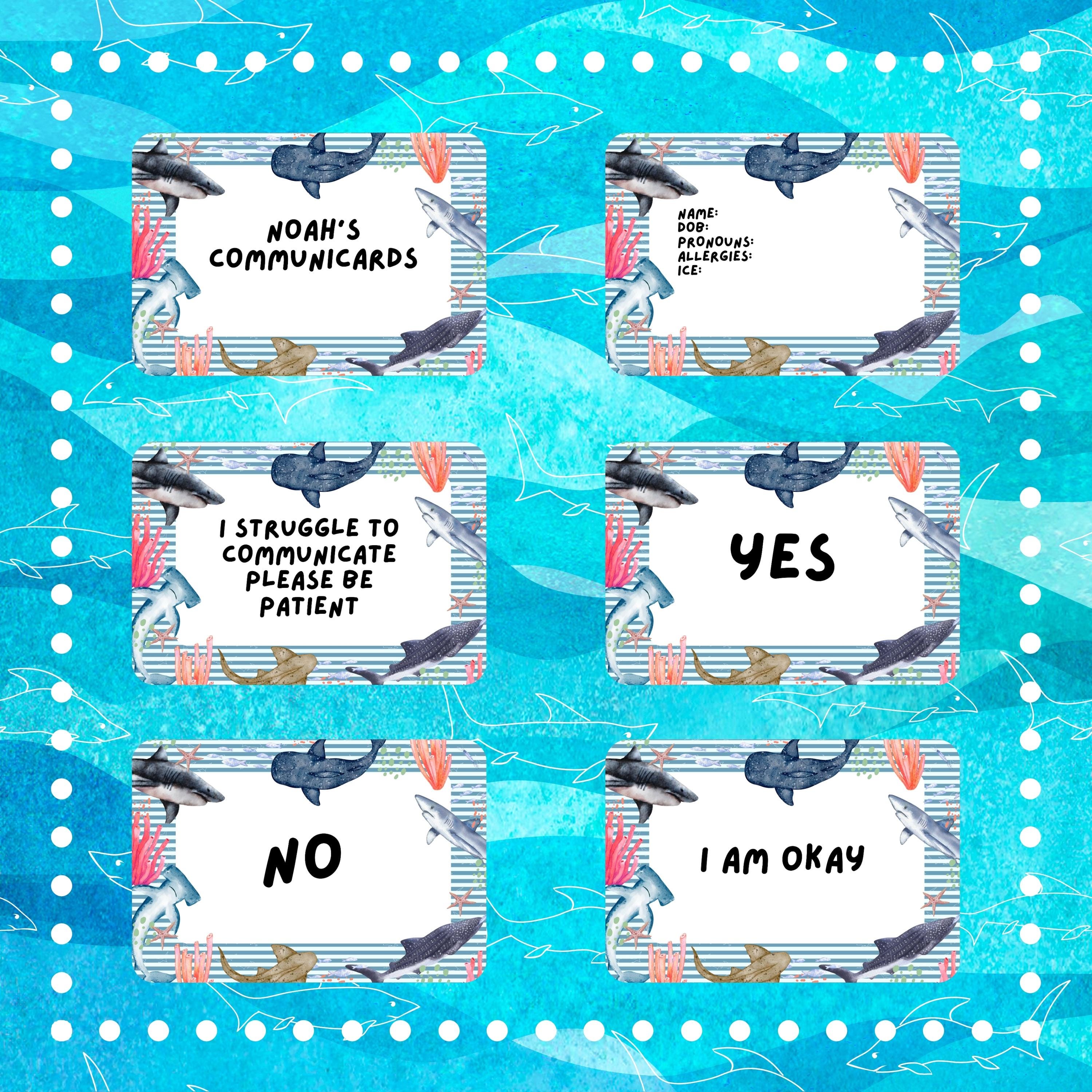 Shark Communication Cards - Etsy