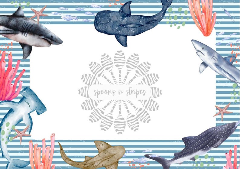 Personalised Shark Communication Cards - Etsy