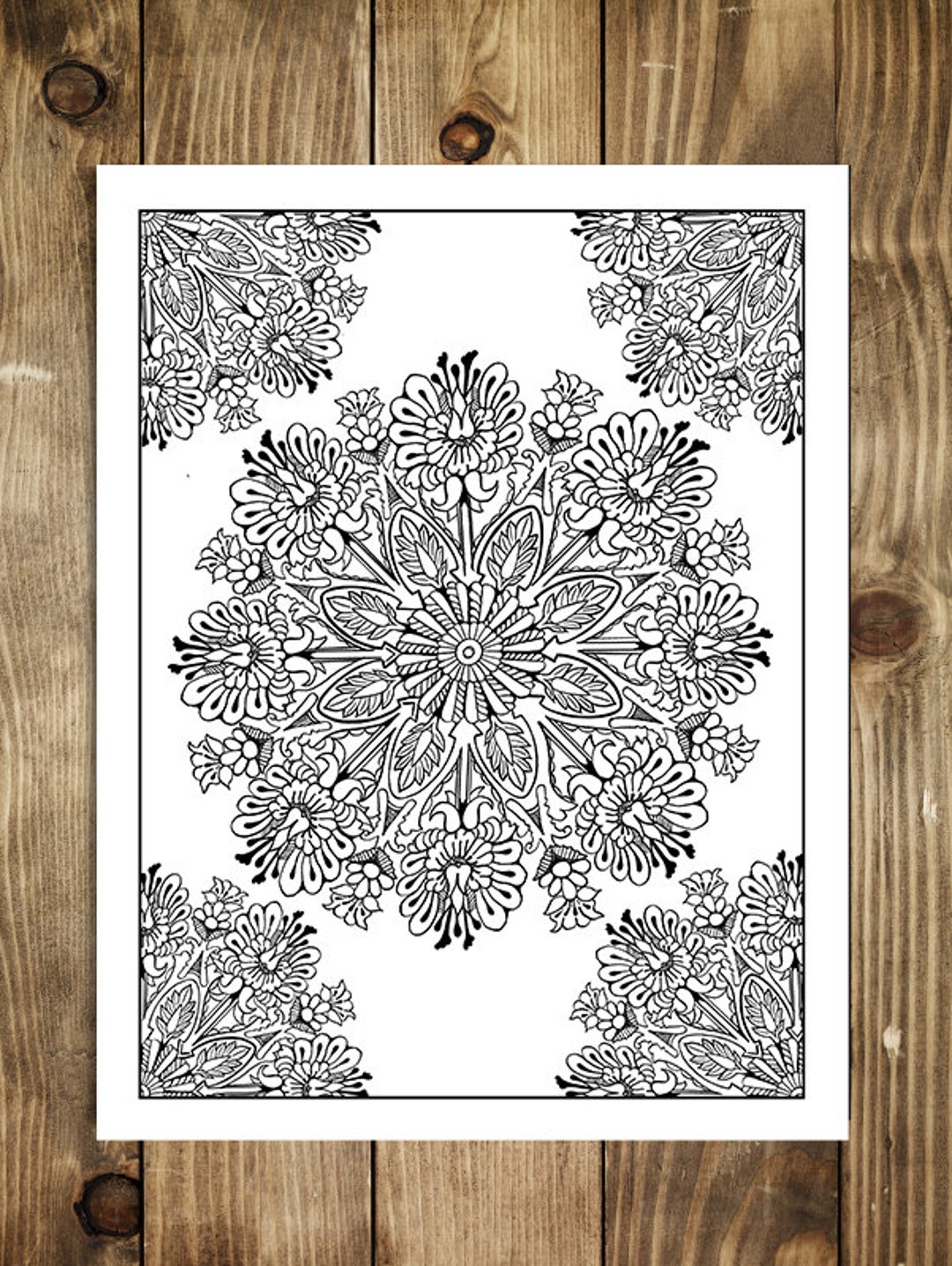 Mandala Coloring Page Adult Coloring Book Printable Digital Instant ...