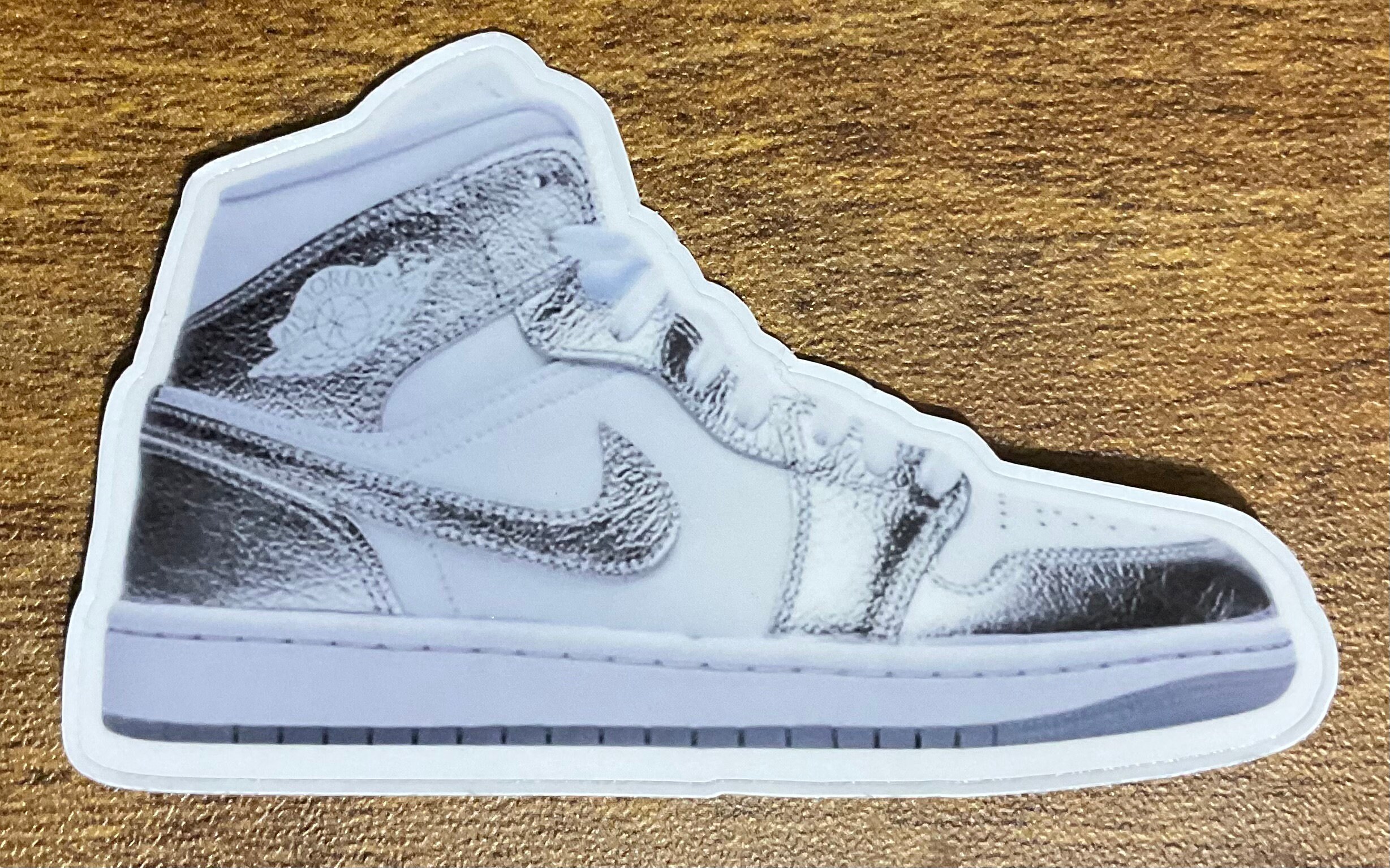 Air Jordan 1 Mid SE "metallic Silver" Sneaker Sticker - Etsy