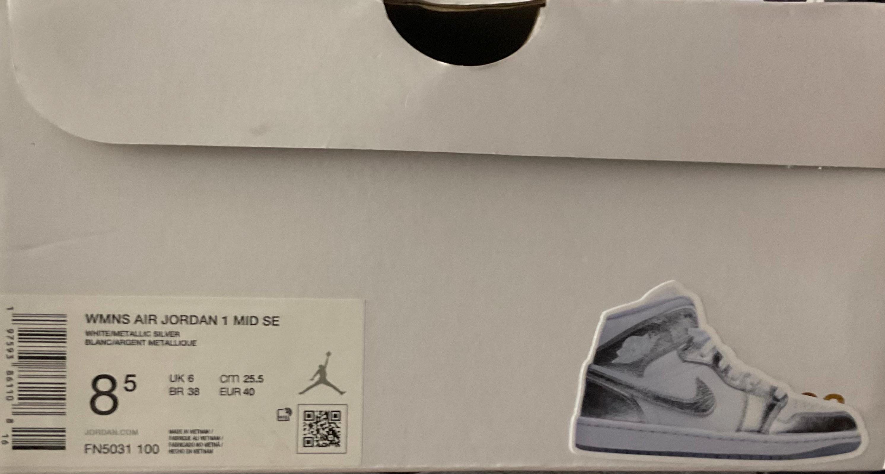 Air Jordan 1 Mid SE "metallic Silver" Sneaker Sticker - Etsy