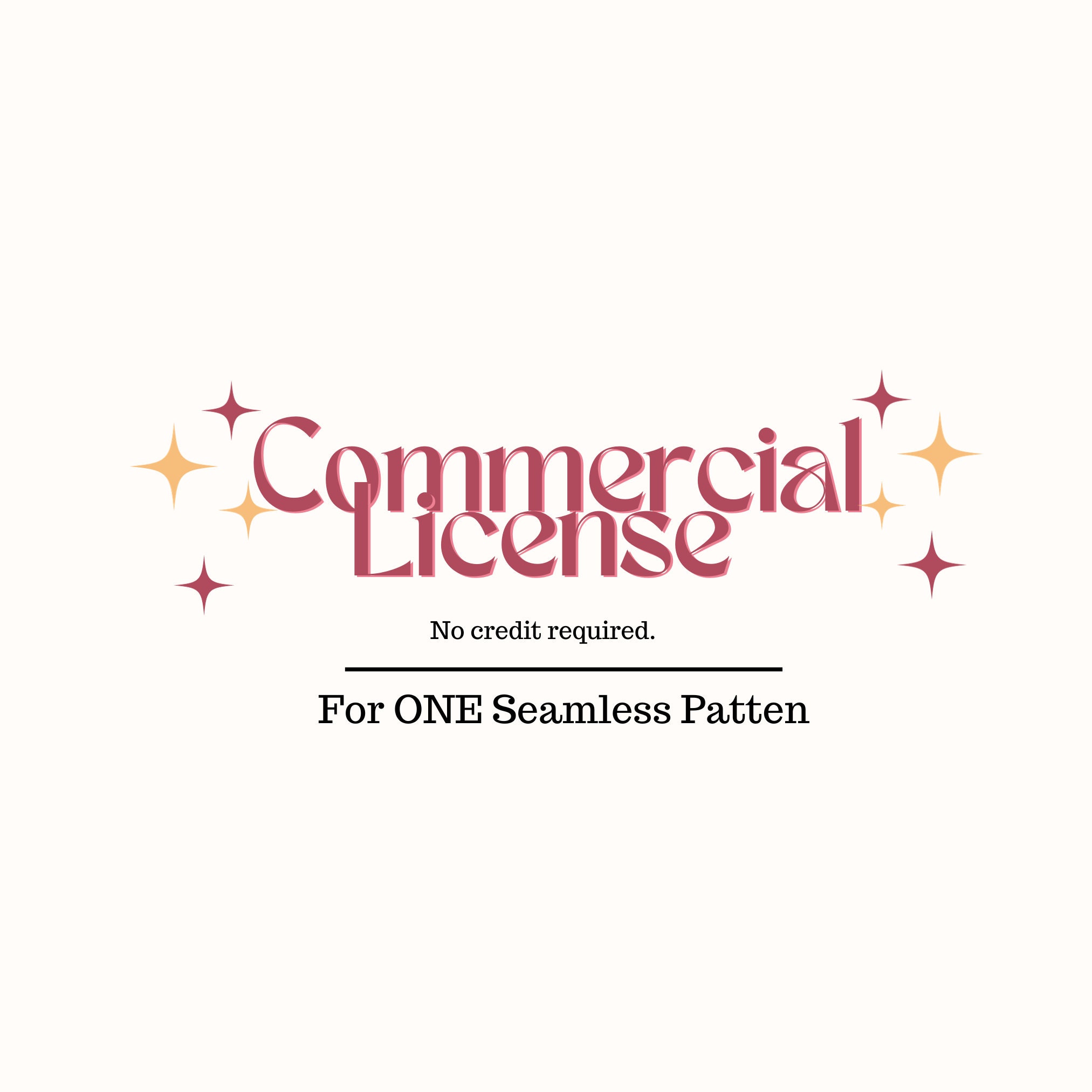 ONE Seamless Pattern Commercial License No Credit Needed - Etsy
