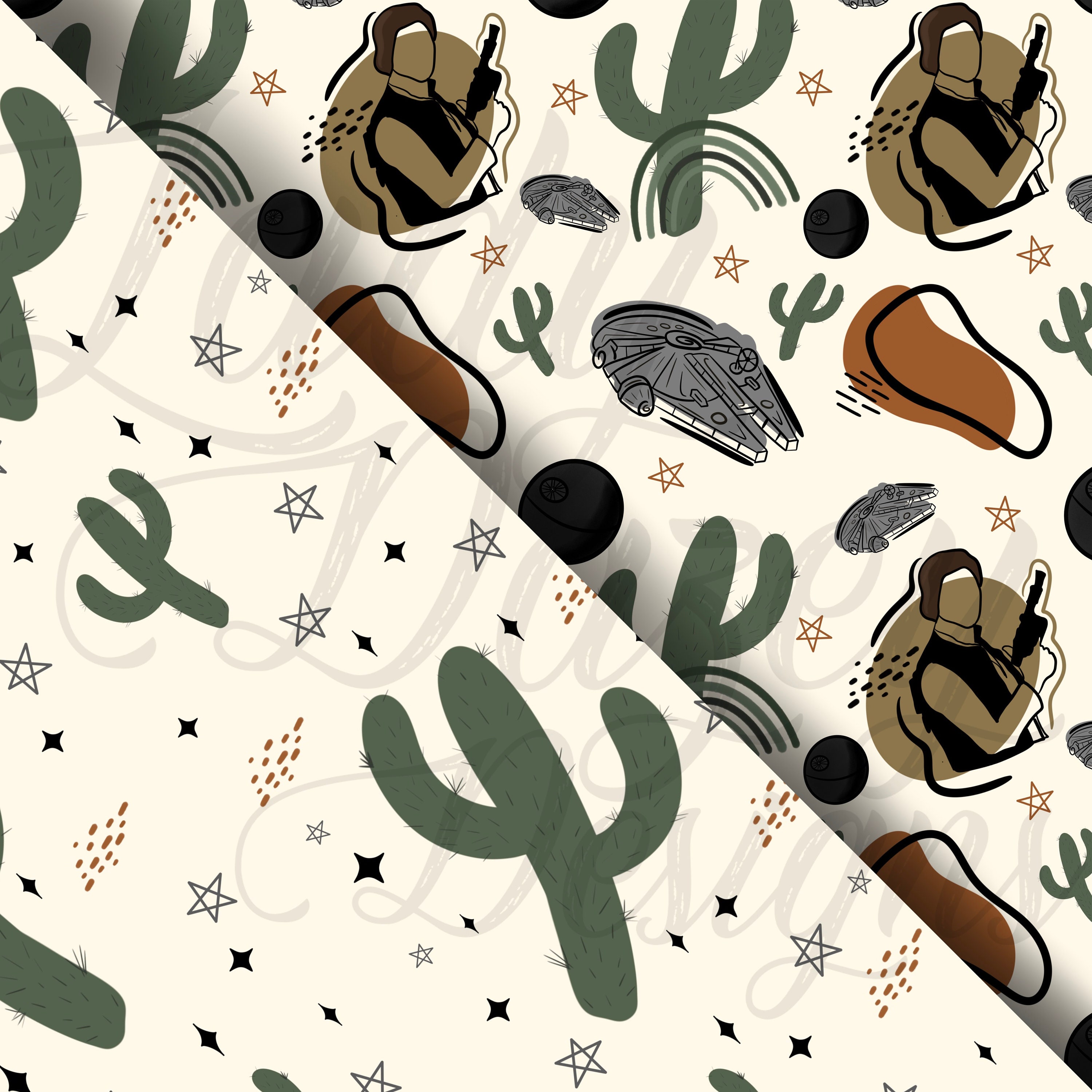 Boho Star Wars Seamless Patterns Digital Pattern Bundle Fabric - Etsy