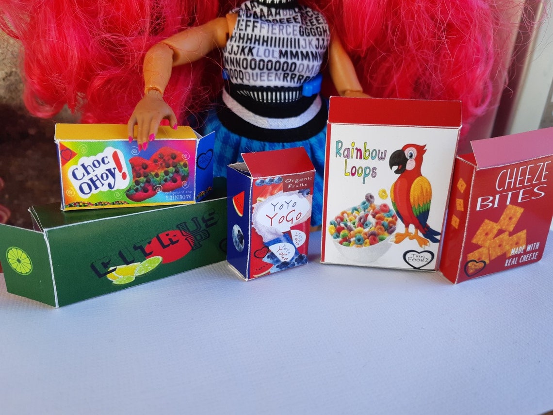 5 Pcs Bundle Barbie Sized Food Boxes | Tiny Foodz | Barbie Pretend Food ...
