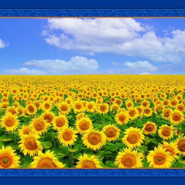 Sunflower Fabric Panel - Etsy
