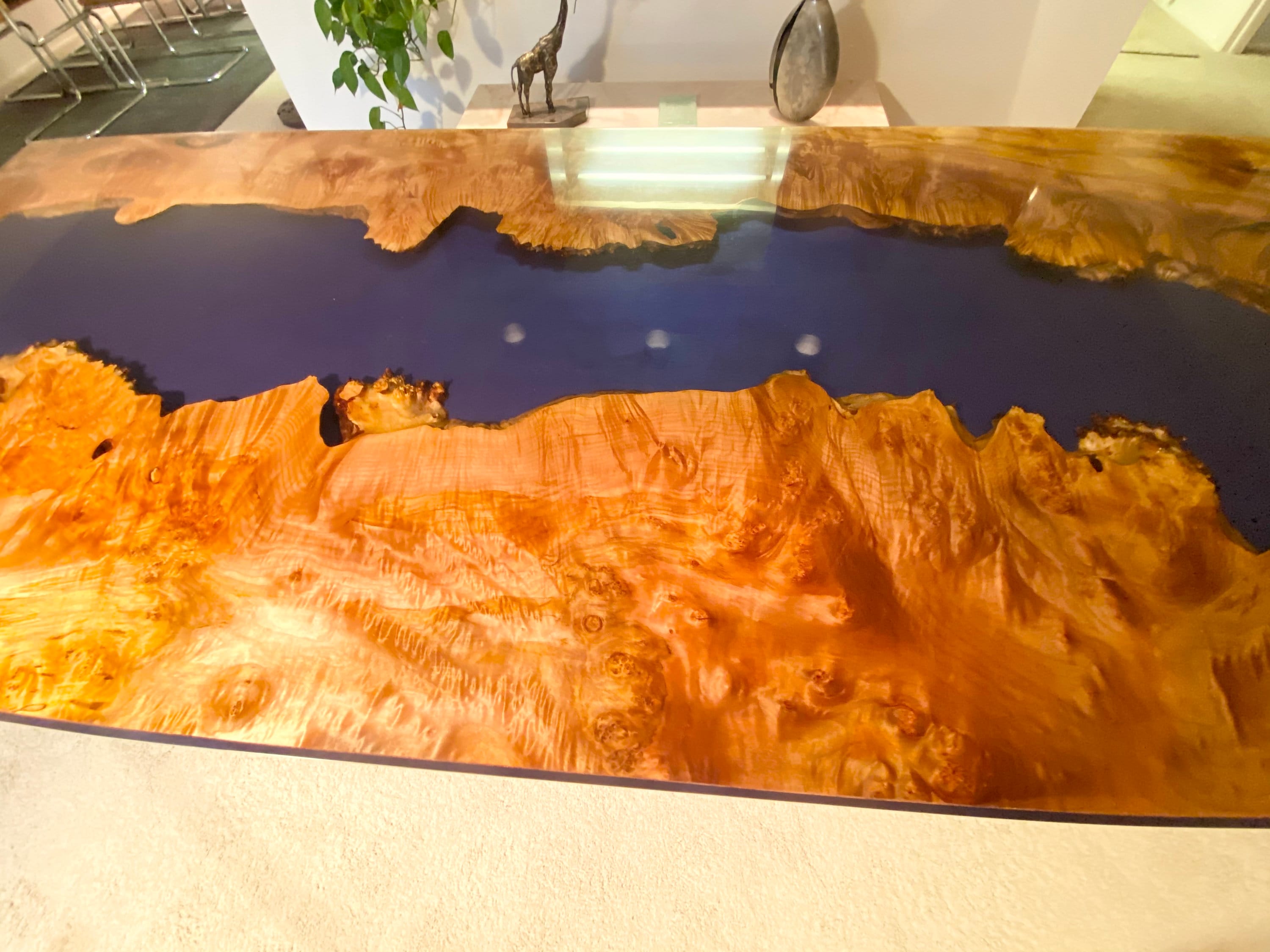 Gorgeous Custom Burled Maple & Epoxy River Table - Etsy
