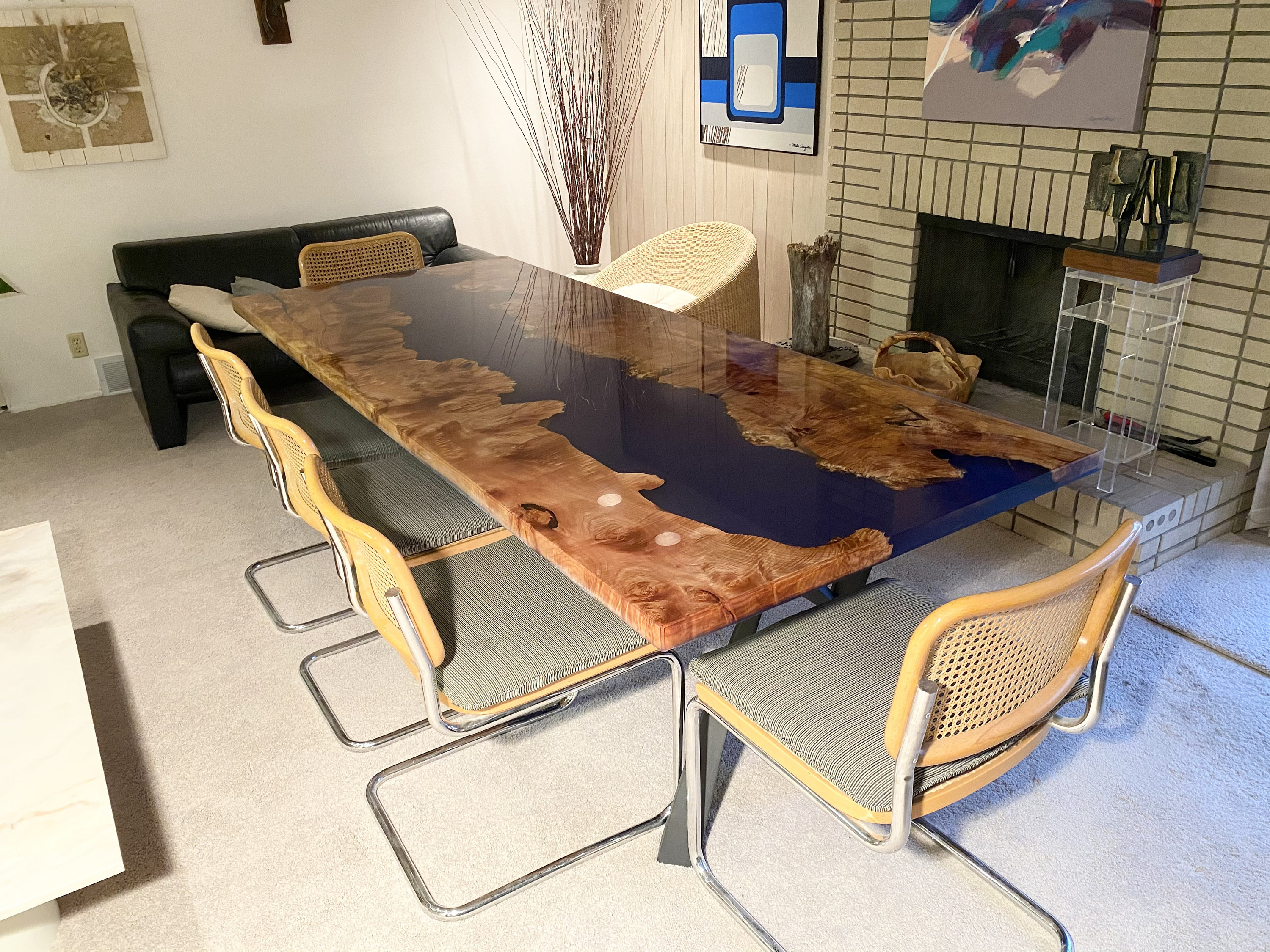Gorgeous Custom Burled Maple & Epoxy River Table - Etsy