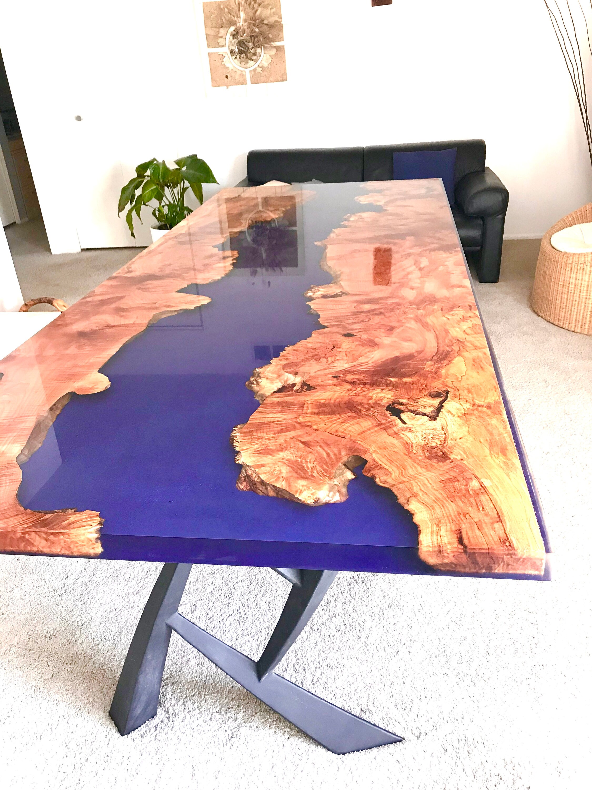 Gorgeous Custom Burled Maple & Epoxy River Table - Etsy