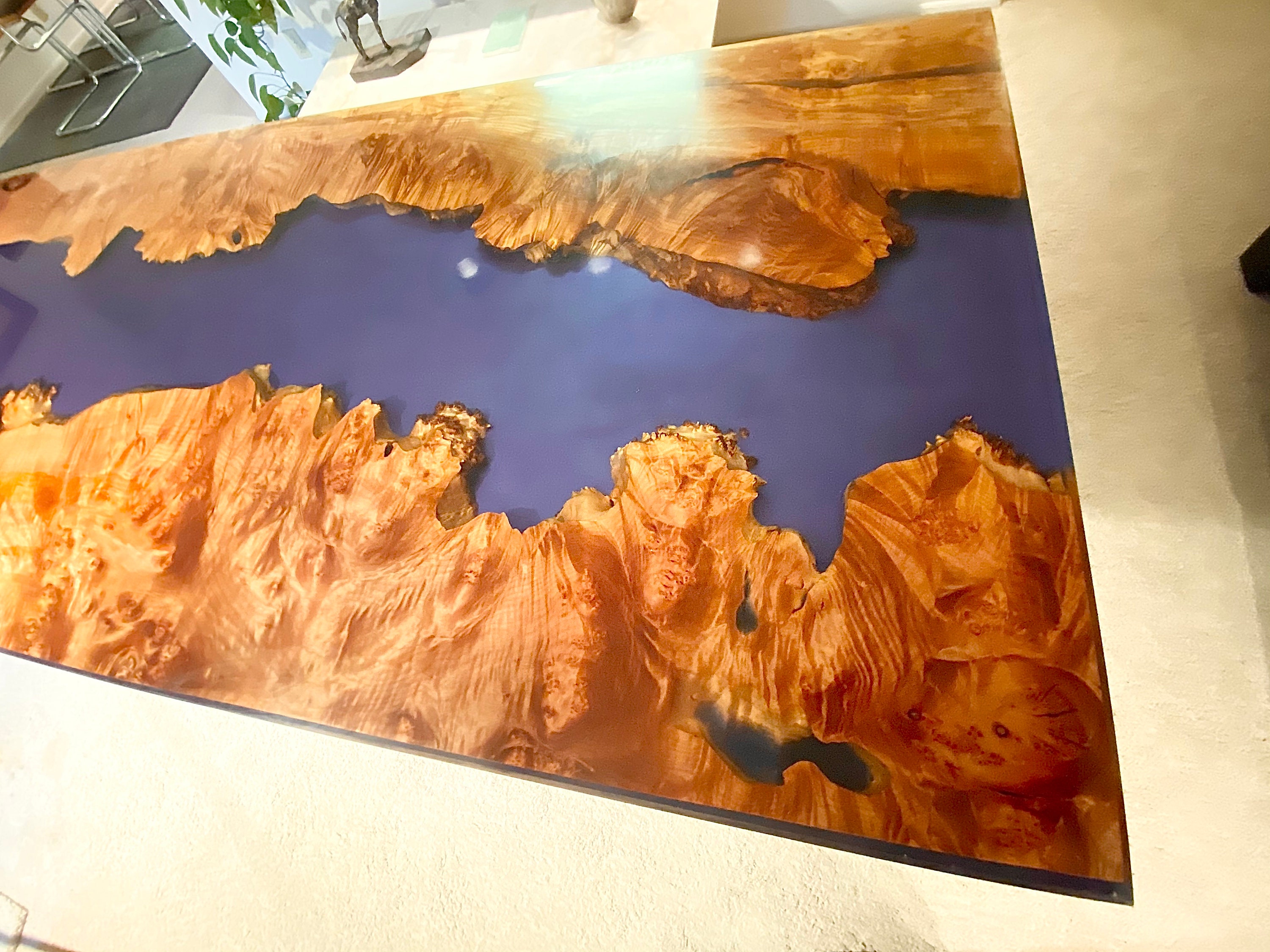 Gorgeous Custom Burled Maple & Epoxy River Table - Etsy