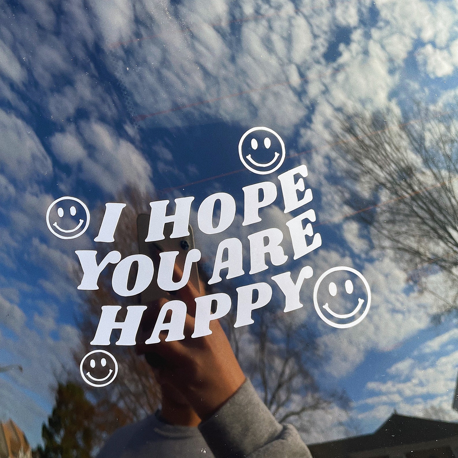 Smiley Face Car Decal | Customizable Car Decal | I Hope You're Happy ...