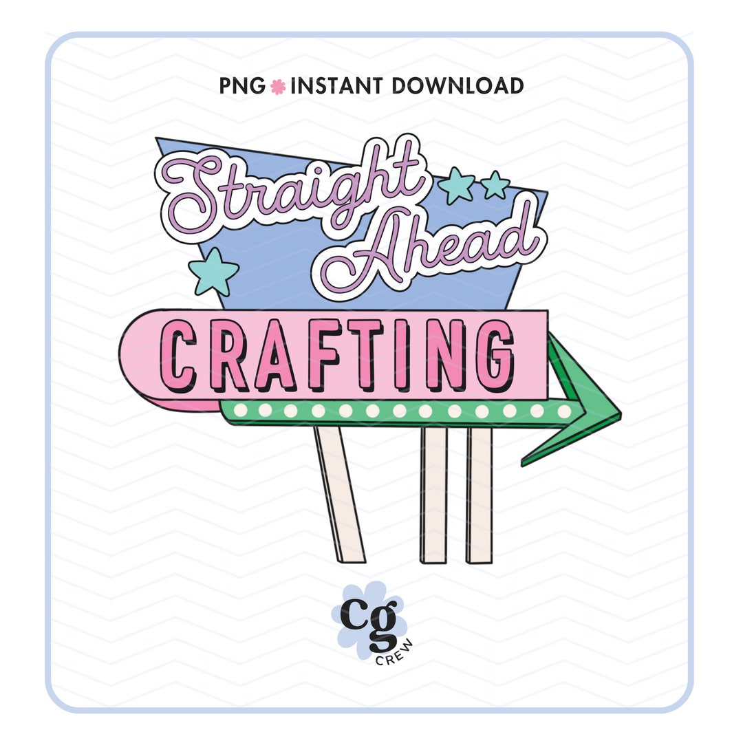 Retro Crafting Motel Sign PNG File Trendy Crafting Sublimation Design ...
