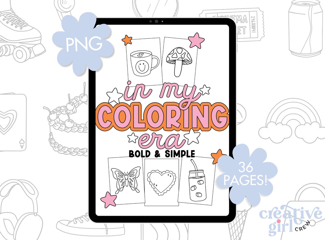 In My Coloring Era - Trendy Bold & Simple Digital Coloring Book for ...