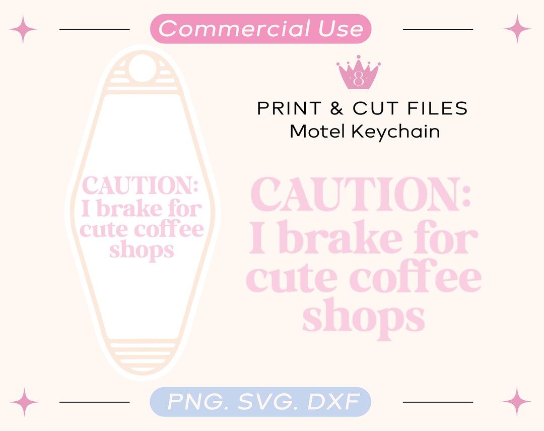 Cute Coffee Motel Keychain SVG, Coffee Love Png, Motel Keychain SVG and ...