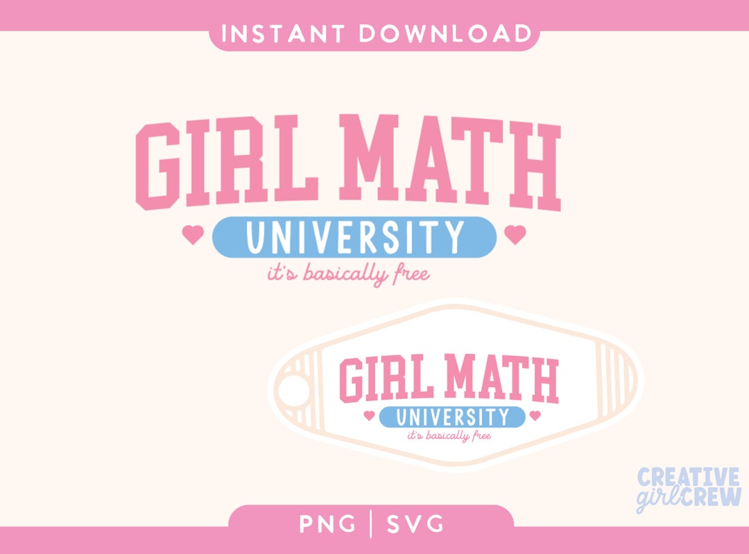 Girl Math University Motel Keychain SVG & PNG File | Just a Girl ...