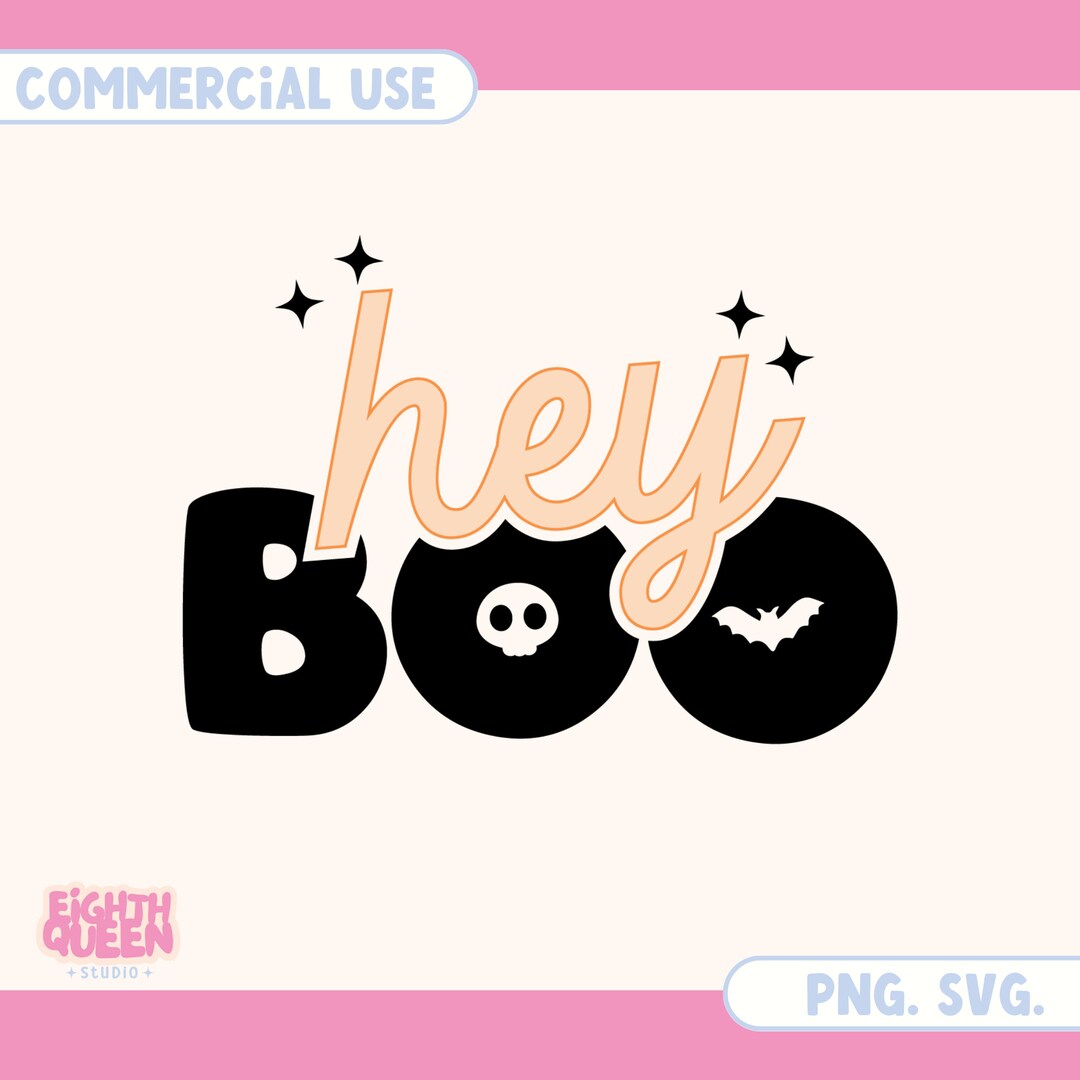 Hey Boo Halloween SVG: Ghouls Sublimation Design (commercial Use) - Etsy